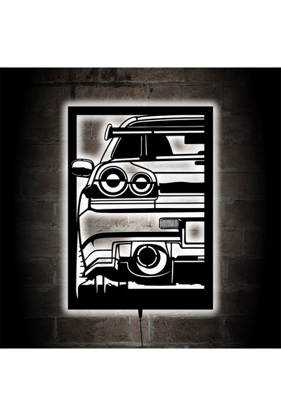Lucarte Nissan R34 LED Işıklı Tablo Ahşap Duvar Dekoru Lucarte Nissan R34 LED Işıklı Tablo Ahşap Duvar Dekoru