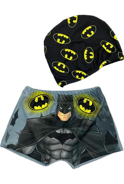 Masho Trend Gri Batman Erkek Çocuk Mayosu + Bone