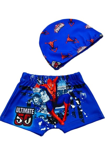 Masho Trend Ultimate Spiderman Erkek Çocuk Mayo + Bone - Örümcek Adam Mayo Masho Trend Ultimate Spiderman Erkek Çocuk Mayo + Bone - Örümcek Adam Mayo