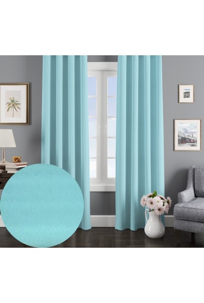 Perle Home Alaçatı Mavisi Blackout Güneşlik Karartma Fon Perde City Series