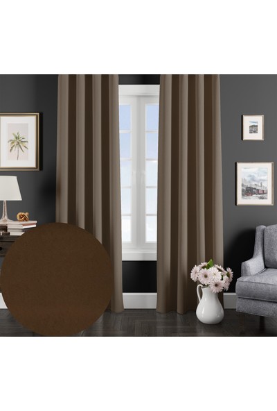 Perle Home Ağrı Dağı Kahve Rengi Blackout Güneşlik Karartma Fon Perde City Series Perle Home Ağrı Dağı Kahve Rengi Blackout Güneşlik Karartma Fon Perde City Series