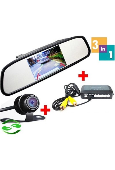 Niken Araç Geri Park Sensörü Kameralı Dikiz Aynası EKRANLI12VOLT. 22MM Gri Niken Araç Geri Park Sensörü Kameralı Dikiz Aynası EKRANLI12VOLT. 22MM Gri