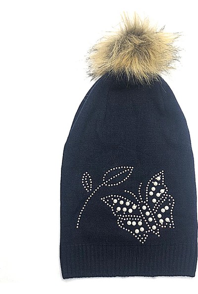 The Shirret Kelebek Taşlı Lacivert Bere