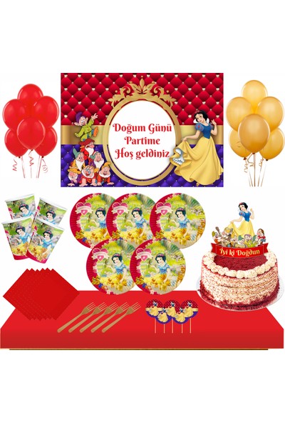 Masal Şekerleme Pamuk Prenses 16 Kişilik Doğum Günü Set