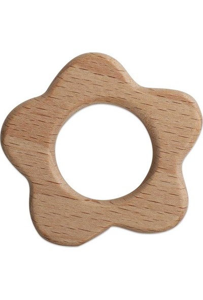 Karışık Amigurumi Diş Kaşıyıcı Ahşap Halka Çiçek