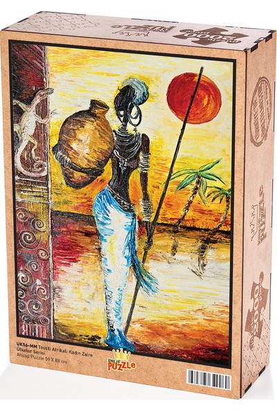 King of Puzzle Testili Afrikalı Kadın Zaire Ahşap Puzzle 2000 Parça