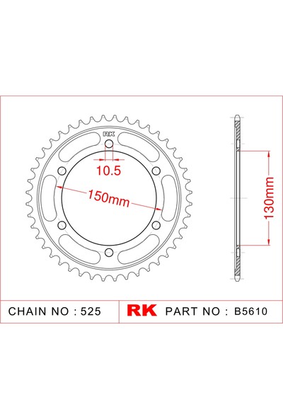 RK Yamaha Fz 8 S Rk Çelik Arka Dişli B5610-46 (2010-2016) RK Yamaha Fz 8 S Rk Çelik Arka Dişli B5610-46 (2010-2016)