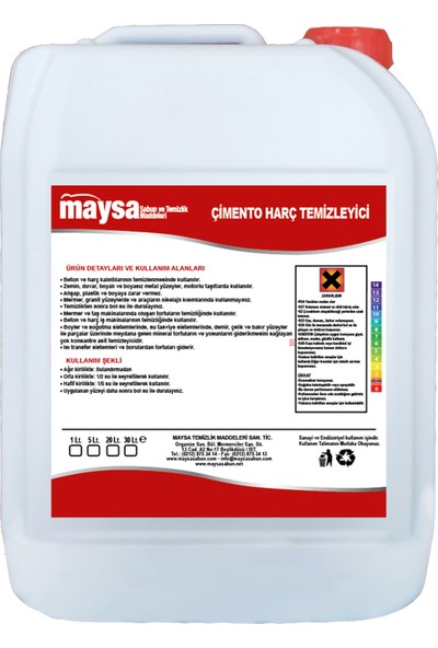 Maysa Oto Çimento Harç Temizleyici 5 Lt Maysa Oto Çimento Harç Temizleyici 5 Lt