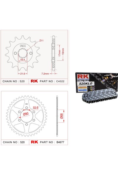 RK Honda Cb 250 R Rk O-Ring Zincir Dişli Set 520 112L Klo 14/36T(2018-0) RK Honda Cb 250 R Rk O-Ring Zincir Dişli Set 520 112L Klo 14/36T(2018-0)