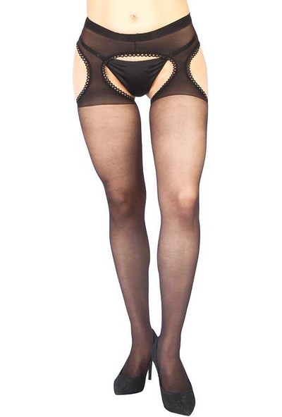 Leyna Siyah Fantazi Külotlu Çorap TM0935