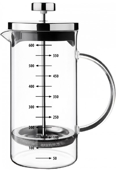 Tilbe Home Borosilikat French Press Ölçekli Bitki Çayı Demliği Kahve Çay Demleme Cam Kulplu 600 ml Tilbe Home Borosilikat French Press Ölçekli Bitki Çayı Demliği Kahve Çay Demleme Cam Kulplu 600 ml