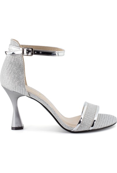 Ayakkabı Fuarı Elit 216 Kadın Topuklu Ayakkabı Gümüş
