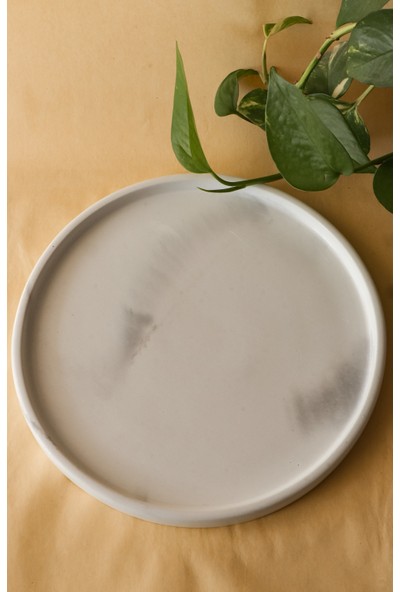 Riva Sanat Mermer Desen Yuvarlak Beton Sunum Tepsisi 24 cm Riva Sanat Mermer Desen Yuvarlak Beton Sunum Tepsisi 24 cm
