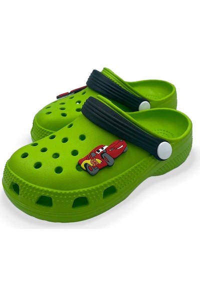 Akınalbella Erkek Çocuk Yeşil Şimşek Mcqueen Tasarımlı Sandalet Terlik