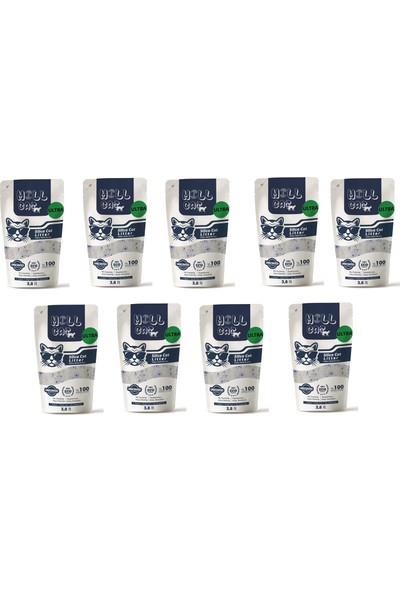 Mill Cat Millcat Tozsuz Silika Kedi Kumu - Idrar Kurutucu Mikrop Önleyici Kristal Kedi Kumu - 3,8 Lt x 9 Pkt