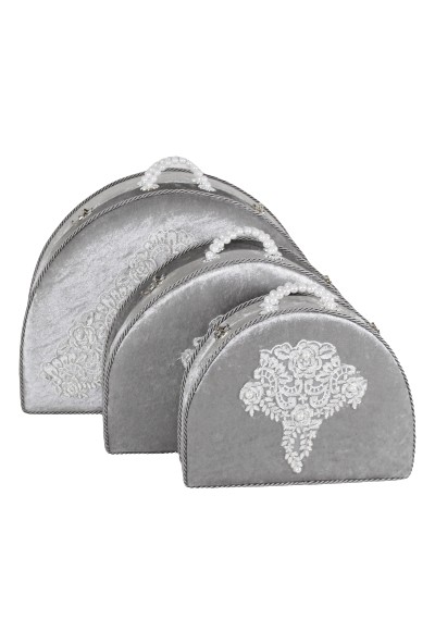 Prenses Çeyiz Store 3'lü D Dantelli Nişan Sandık Seti