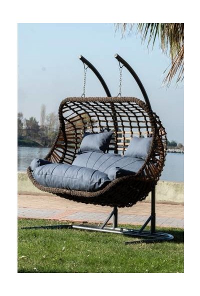 Rio Rattan 2 Li Bahçe-Balkon-Teras Salıncağı-Çift Kişilik Salıncak (Minder Hediyeli) Rio Rattan 2 Li Bahçe-Balkon-Teras Salıncağı-Çift Kişilik Salıncak (Minder Hediyeli)