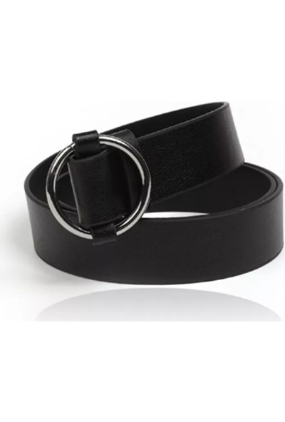 Kische Yuvarlak Siyah Kadın Kemer