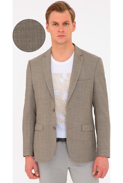 Pierre Cardin Açık Kahverengi Slim Fit Ceket 50200015-VR002