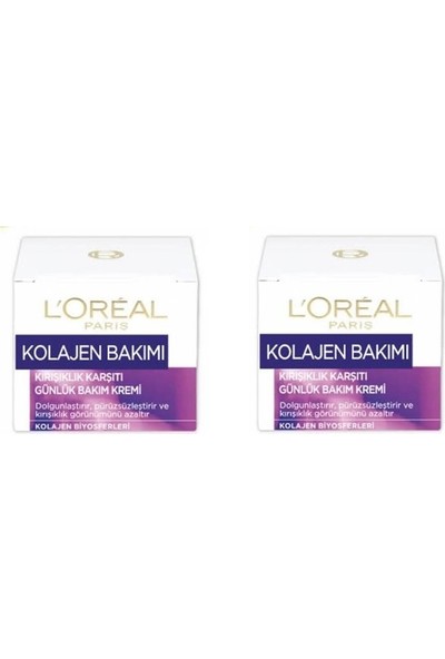 Loreal Paris L'oreal Paris Kolajen Bakımı Kırışıklık Karşıtı Günlük Bakım Kremi 2 x 50ML Loreal Paris L'oreal Paris Kolajen Bakımı Kırışıklık Karşıtı Günlük Bakım Kremi 2 x 50ML