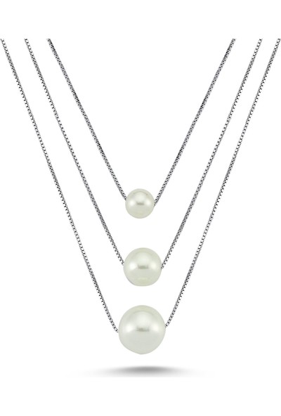 Yoro Gümüş Gümüş Inci Kolye