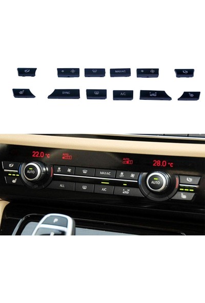 Moda BMW 5 Serisi F10 Klima Kontrol Düğme Seti 12 Parçalı 9331832 Moda BMW 5 Serisi F10 Klima Kontrol Düğme Seti 12 Parçalı 9331832