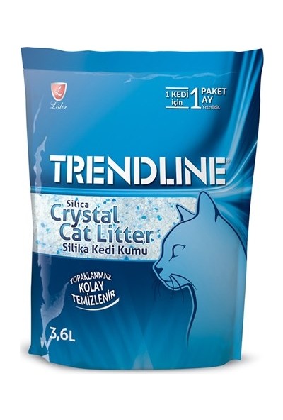 Trendline Süper Emici Tozsuz Silika Kristal Kedi Kumu 3.6 Lt 1,4 kg