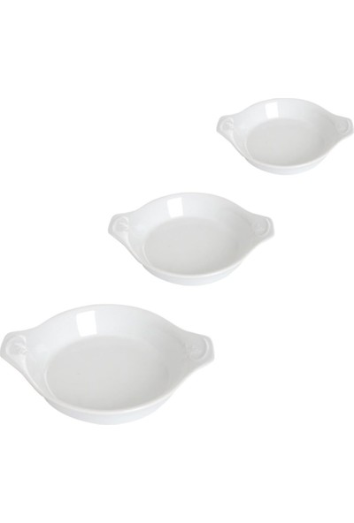 Porland Porselen Beyaz Sahan Set 21CM - 17CM - 14CM