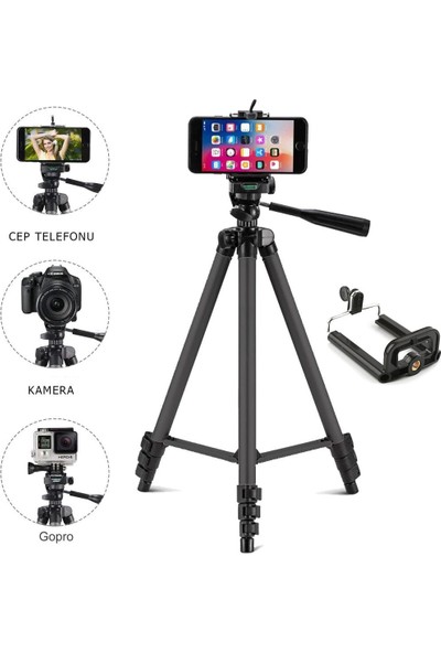 Zamass 3120A Tripod Kamera Telefon Tutucu Ayarlanabilir Terazili 3 Ayaklı Tripod Zamass 3120A Tripod Kamera Telefon Tutucu Ayarlanabilir Terazili 3 Ayaklı Tripod