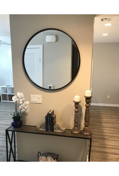 Ersan Dizayn Siyah Dekoratif Yuvarlak Ayna 80 cm