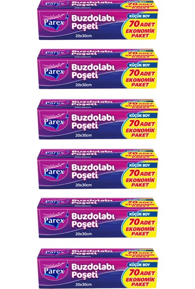 Parex 70'li Küçük Boy Buzdolabı Poşeti 20X30 cm x 6'lı