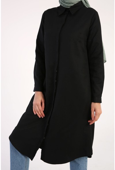 ALLDAY Gizli Patlı Uzun Gömlek