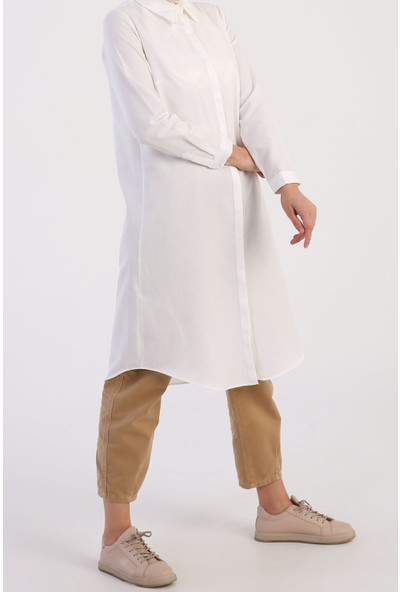 ALLDAY Gizli Patlı Uzun Gömlek