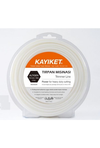 Kayıket Motorlu Tırpan Misinası 3.3mm 43M Altıgen Trimmer Line Kayıket Motorlu Tırpan Misinası 3.3mm 43M Altıgen Trimmer Line