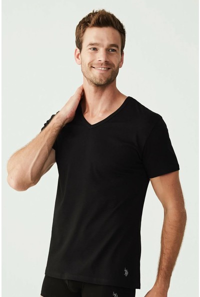 U.S. Polo Assn. İkili - Tek V Fanila Tshirt