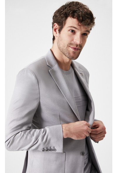 Boris Becker Pamuklu Gri Blazer Ceket