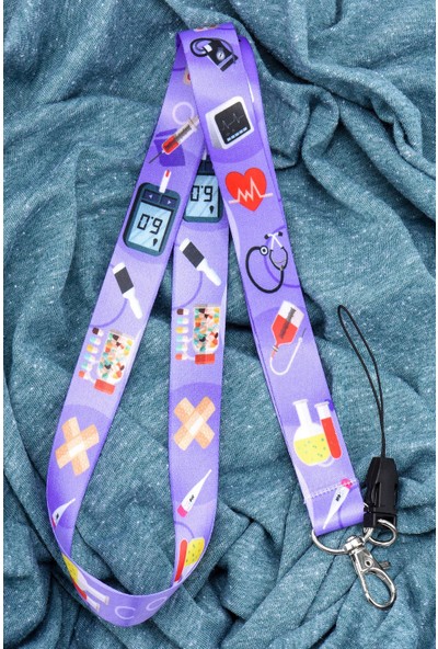 Apptakı Laborant Sağlıkçı Doktor Hemşire Yaka Kartı Boyun Ipi Telefon Askısı - ASK0067