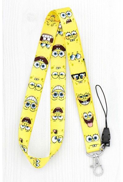 Apptakı Sünger Bob Yaka Kartı Boyun Ipi Telefon Askısı - ASK0080