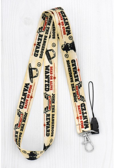 Apptakı Wanted Dead Or Alive Aranıyor Ölü Yada Diri Yaka Kartı Boyun Ipi Telefon Askısı - ASK0085 Apptakı Wanted Dead Or Alive Aranıyor Ölü Yada Diri Yaka Kartı Boyun Ipi Telefon Askısı - ASK0085