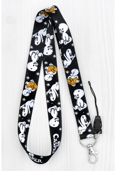 Apptakı Sevimli Hayalet Casper Yaka Kartı Boyun Askı Ipi Telefon Askı Ipi - ASK0105