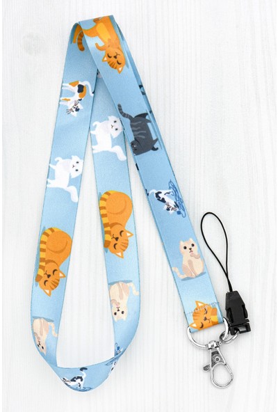 Apptakı Şirin Kedi Yaka Kartı Boyun Askı Ipi Telefon Askı Ipi - ASK0121