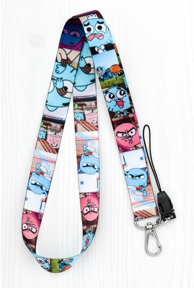 Apptakı Gumball Resimli Yaka Kartı Boyun Askı Ipi Telefon Askı Ipi - ASK0133