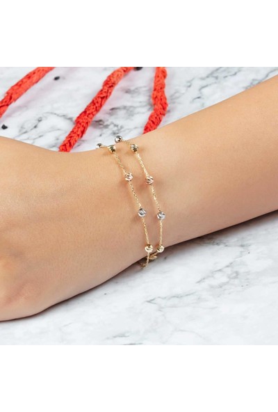 Bilezikhane Altın Dorika Toplu Iki Sıralı Bileklik