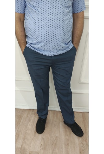 Nacar Çarşı Erkek Klasik Rahat Kalıp Keten Pantolon