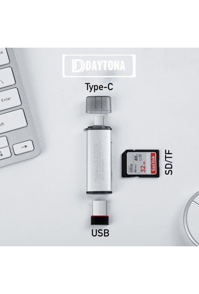 Daytona SDA-103 Macbook Uyumlu Type-C to USB 3.0 Flash Otg Veri Aktarım Sd Tf Tak Çalıştır Kart Okuyucu Çevirici Hub Adaptör Daytona SDA-103 Macbook Uyumlu Type-C to USB 3.0 Flash Otg Veri Aktarım Sd Tf Tak Çalıştır Kart Okuyucu Çevirici Hub Adaptör