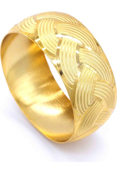 Ferizz Altın Kaplama Örgü Model Mega Bilezik 30MM Kalınlık Ferizz Altın Kaplama Örgü Model Mega Bilezik 30MM Kalınlık