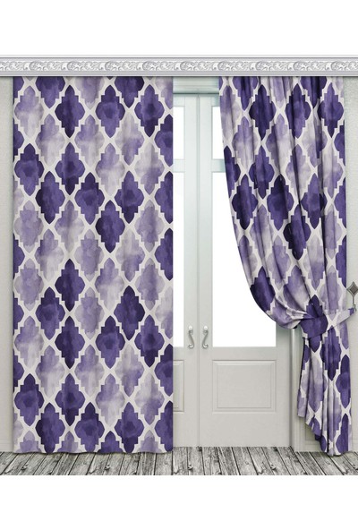 Ayze Home Salon - Geometrik Baskılı Fon Perde