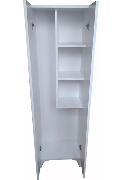 Ahşap Mobilya Mdf Vileda Dolabı - Beyaz Banyo Dolabı