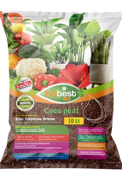 Bitbest Cocopeat 10 lt Hindistan Cevizi Torfu Bitki Toprağı Alternatifi Direk Kullanıma Hazır Bitbest Cocopeat 10 lt Hindistan Cevizi Torfu Bitki Toprağı Alternatifi Direk Kullanıma Hazır
