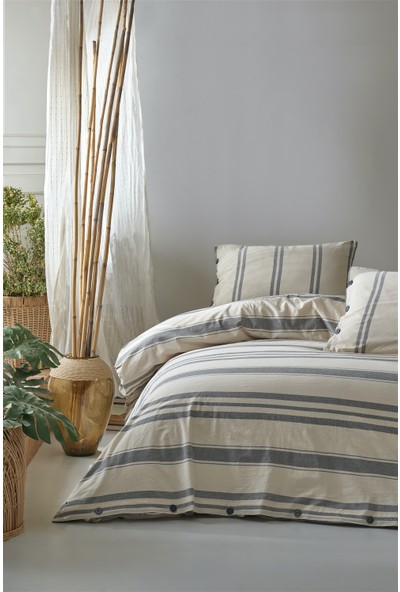 Berolige Country Pamuklu Çift Kişilik Yıkamalı Iplik Boya Çizgili Nevresim Takımı Antrasit Berolige Country Pamuklu Çift Kişilik Yıkamalı Iplik Boya Çizgili Nevresim Takımı Antrasit
